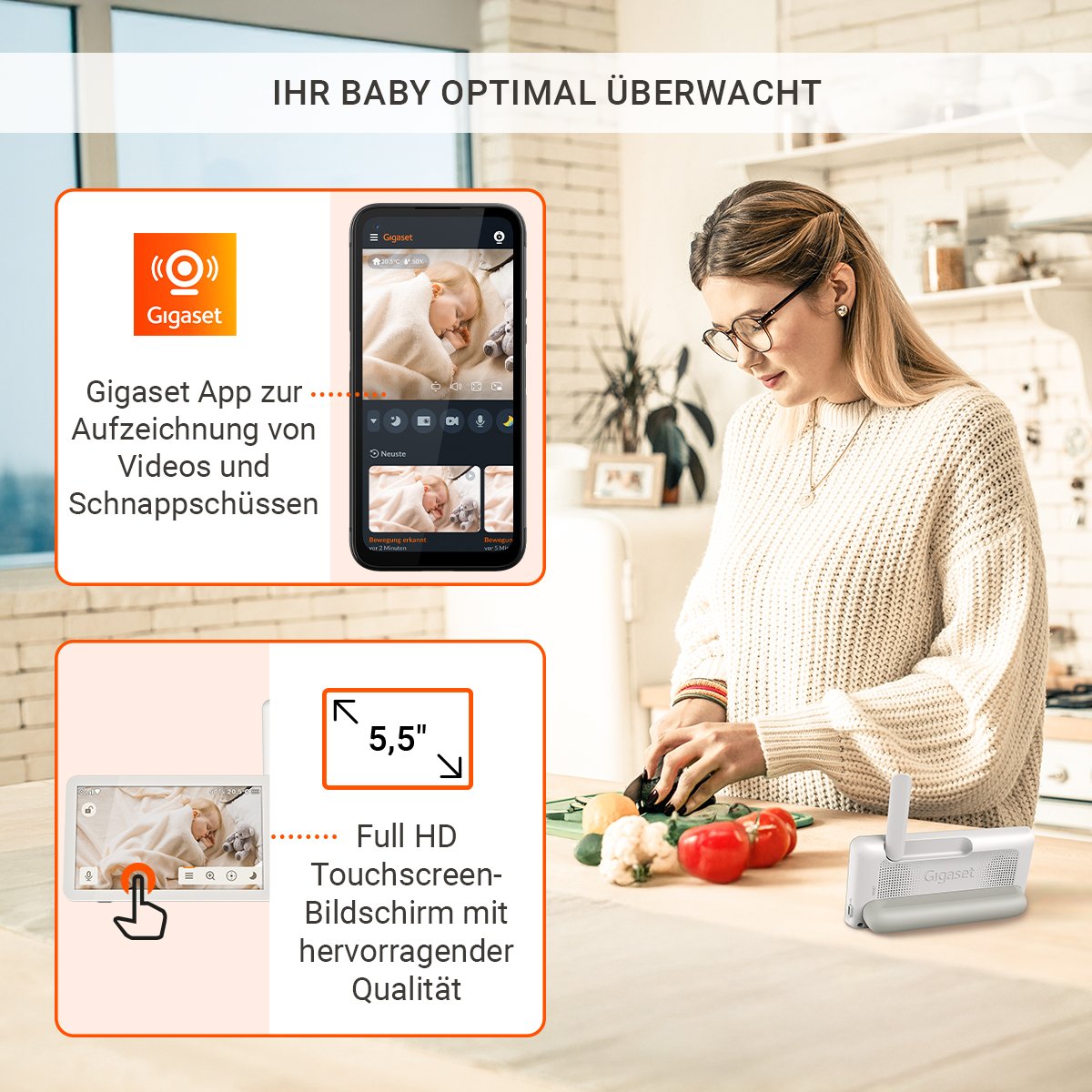 Gigaset BABY 700 Connected | WLAN Babyphone mit App